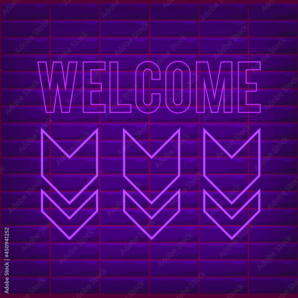 Welcome sign pink neon effect. isolated pink neon effect for box ...