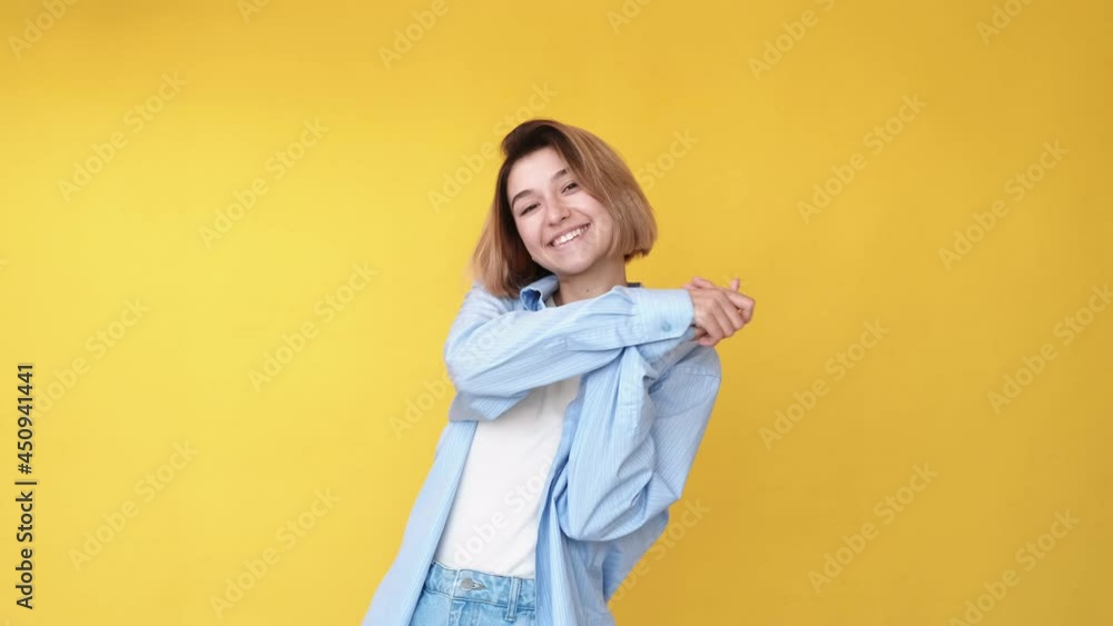 winner dance victory celebration girl gif loop Stock Video | Adobe Stock