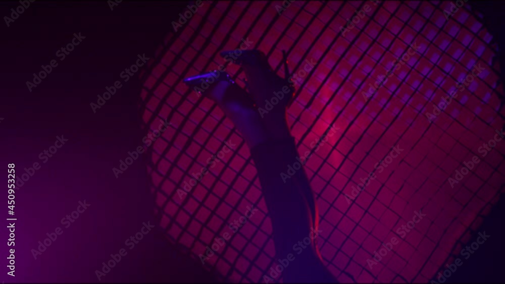 Close Up Of The Legs Beautiful Sexy Woman Posing And Dancing In Knee