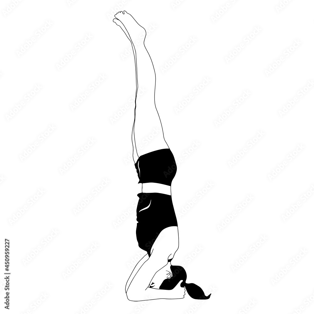 Yoga - Headstand - Sirsasana - Outline Stock Vector | Adobe Stock