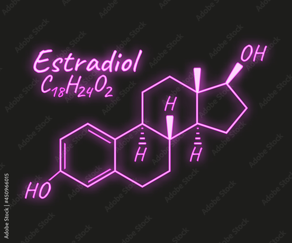 Human hormone estradiol periodic element concept chemical skeletal ...