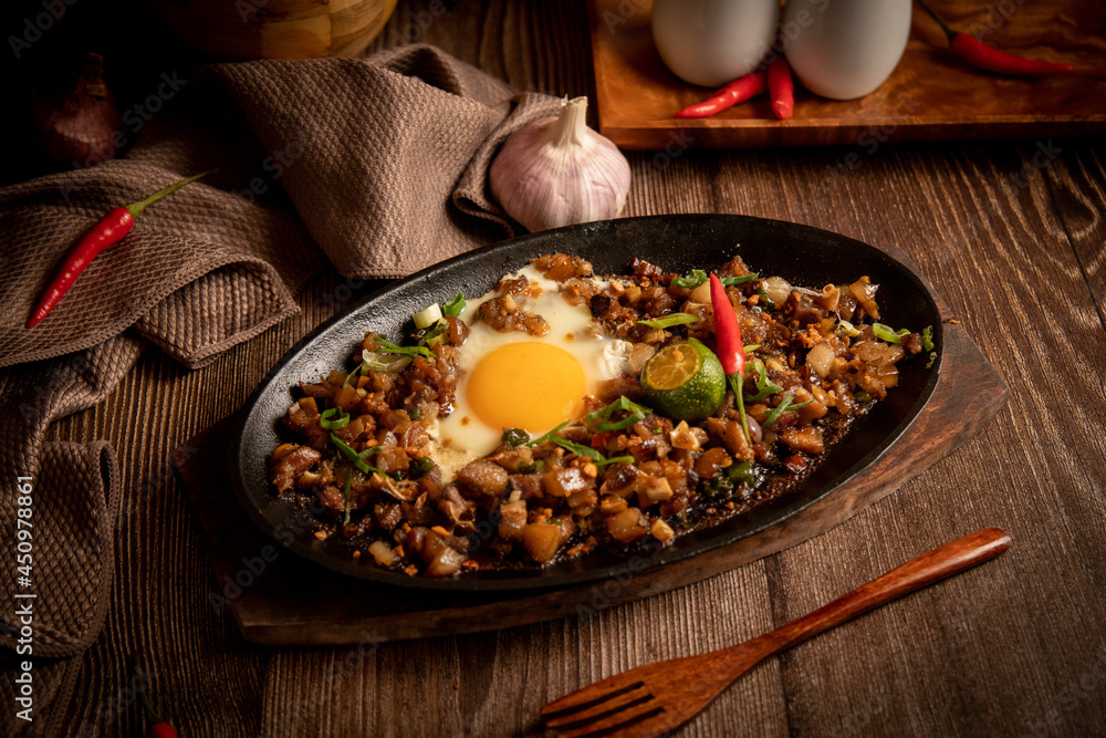 sizzling pork sisig Stock Photo | Adobe Stock