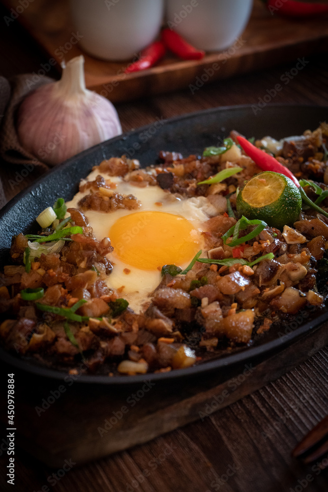 sizzling pork sisig Stock Photo | Adobe Stock