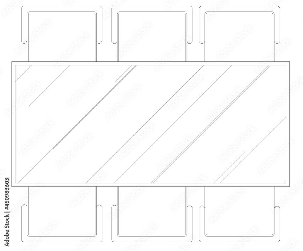 2D CAD plan drawing various sizes and designs of dining table and ...