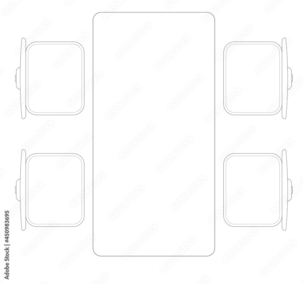 Stockillustratie 2D CAD plan drawing various sizes and designs of ...