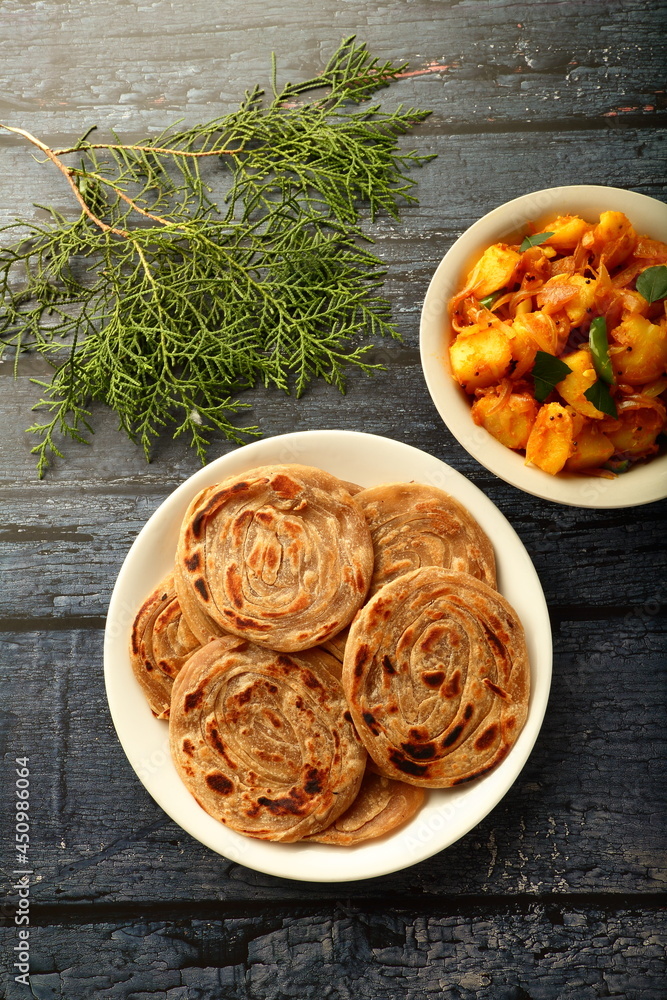 North Indian recipes- homemade wheat paratha, porota, porotta with ...