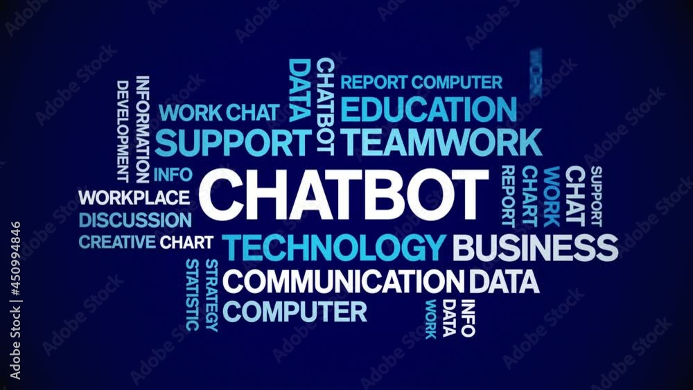 Chatbot Animated tag word cloud;text design animation kinetic ...