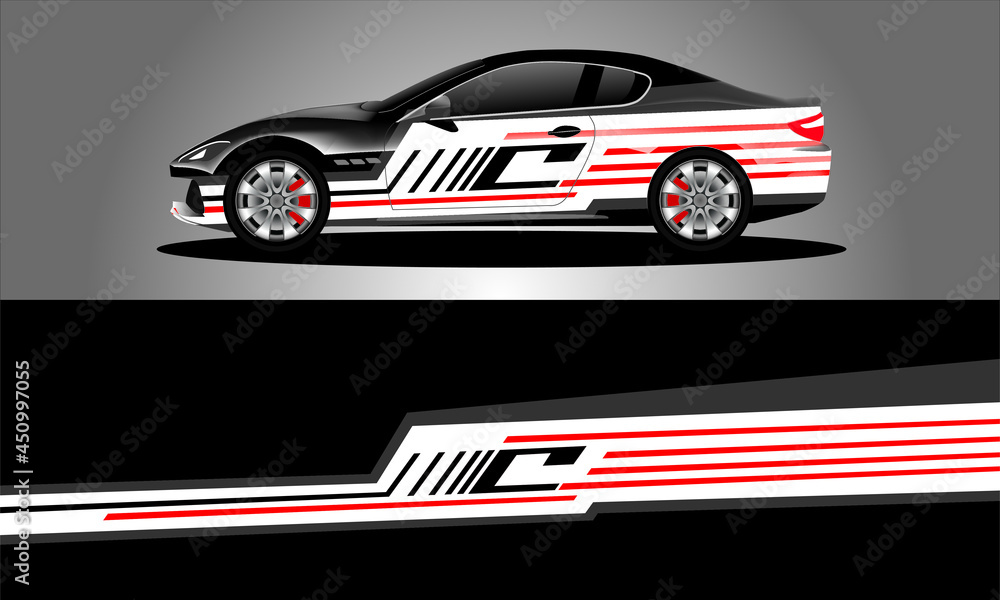 Car sticker or car wrap with natural natural concept with abstract line ...