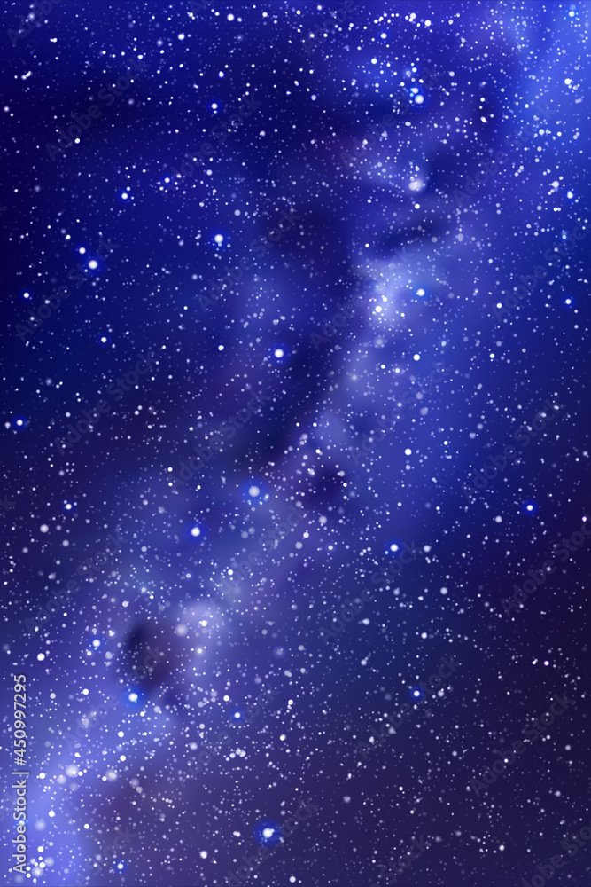 Night starry sky. Milky Way, stars, nebula. Space vertical background ...