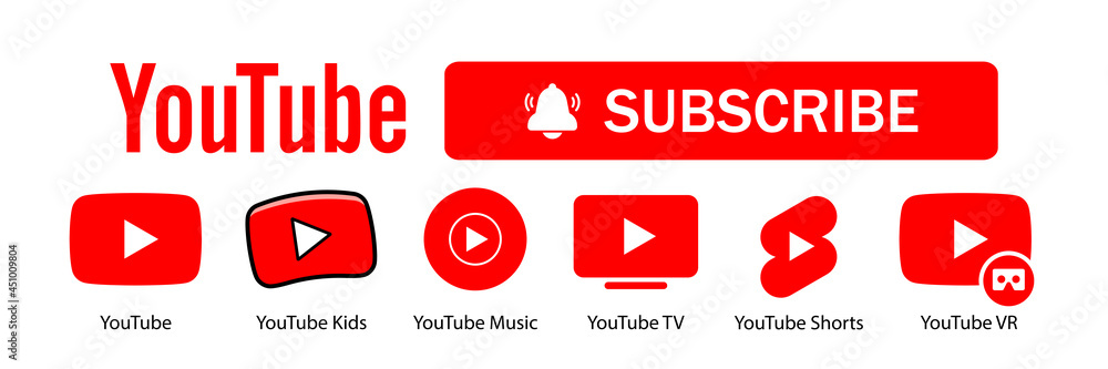 Vetor de Youtube, youtube kids, YouTube Music, YouTube TV, YouTube VR ...