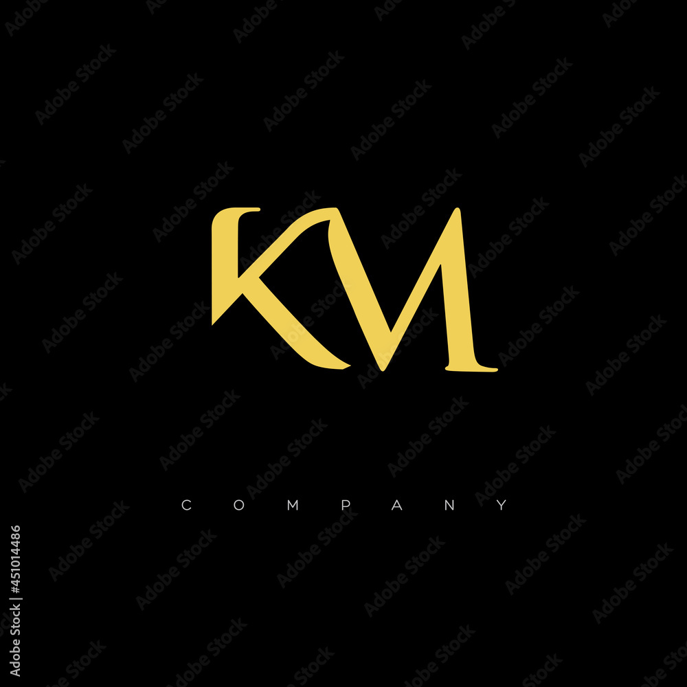 Vetor de Initial KM logo design vector do Stock | Adobe Stock