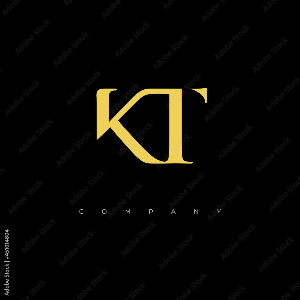 Initial KT logo design vector Stock Vector | Adobe Stock