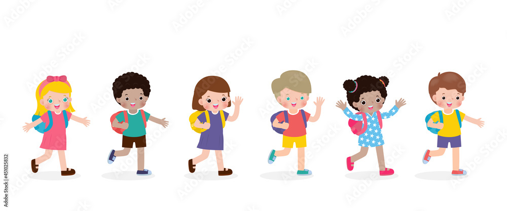 Kids Walking To School Clip Art