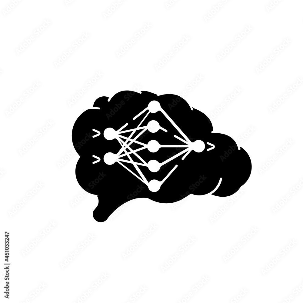 Brain neural network. Neural network illustration. Mathematical web ...
