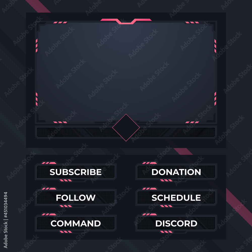 Twitch Stream Facecam Overlay and Twitch Panels Template design For ...