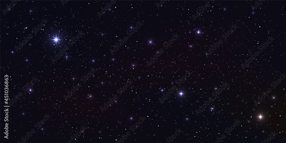 Stardust in deep universe and bright shining stars in space. Vector ...