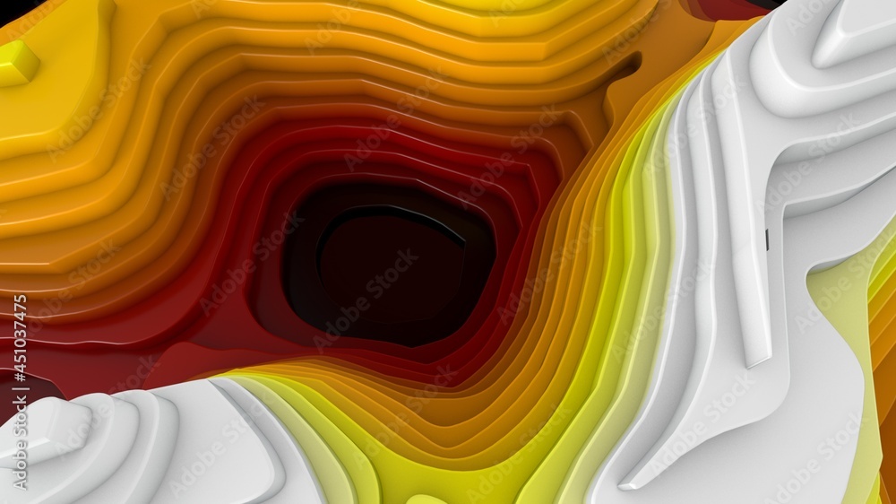Ilustrace „Modelo abstracto 3d de ondas con degradado. Render ...
