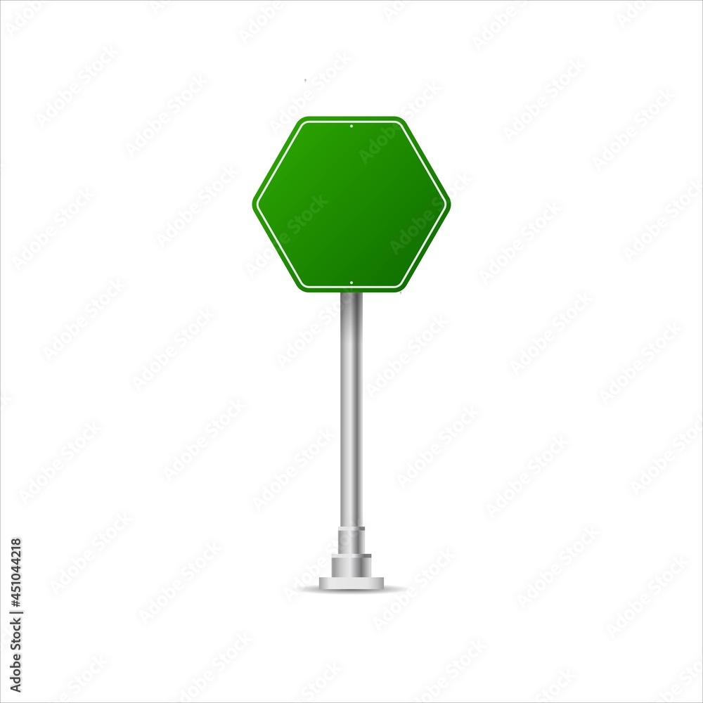 Realistic Green street and road signs. City illustration vector. Street ...