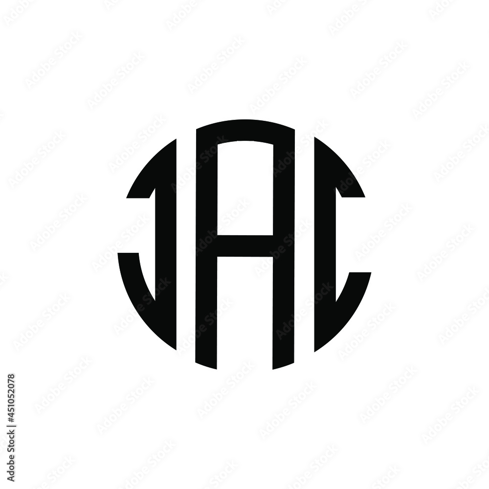 JAC letter logo design. JAC modern letter logo with black background ...