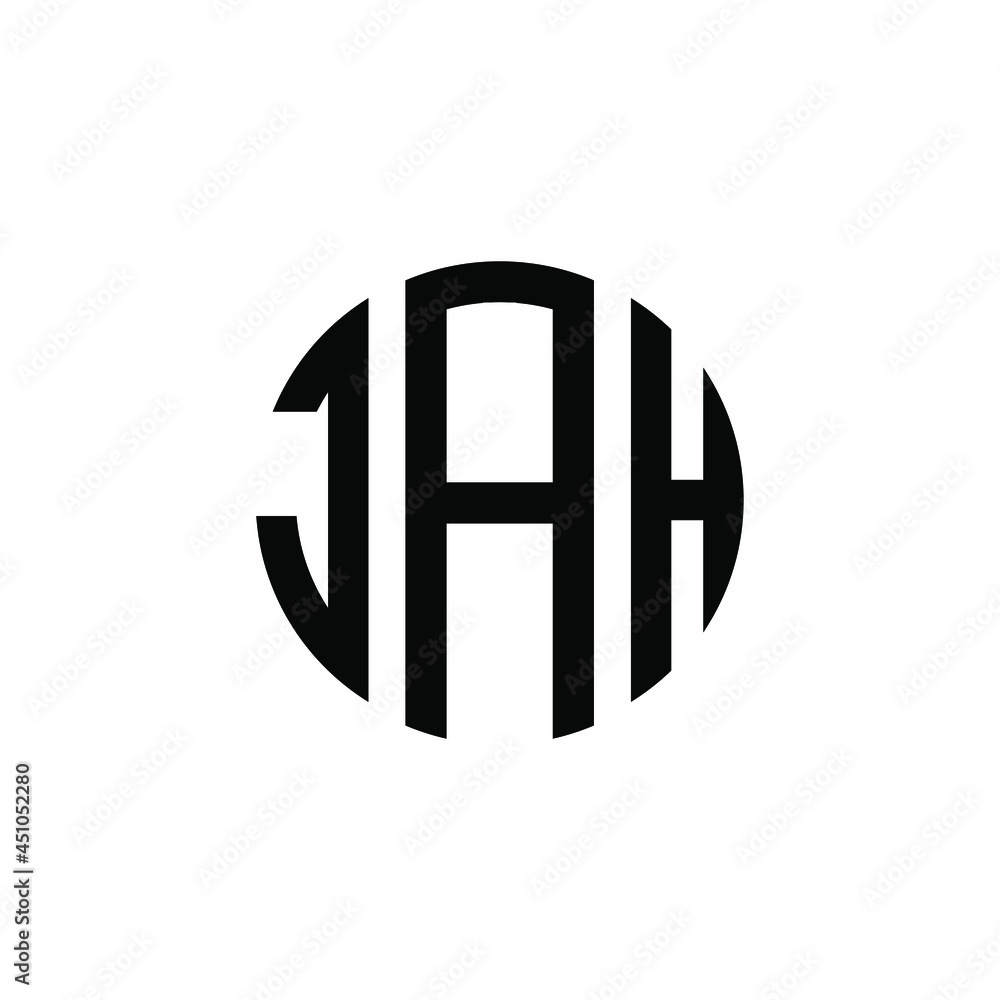 JAH letter logo design. JAH modern letter logo with black background ...