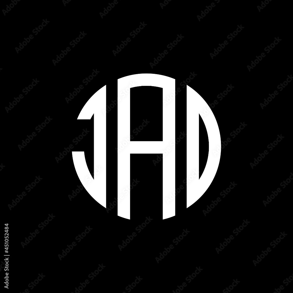 JAO letter logo design. JAO modern letter logo with black background ...