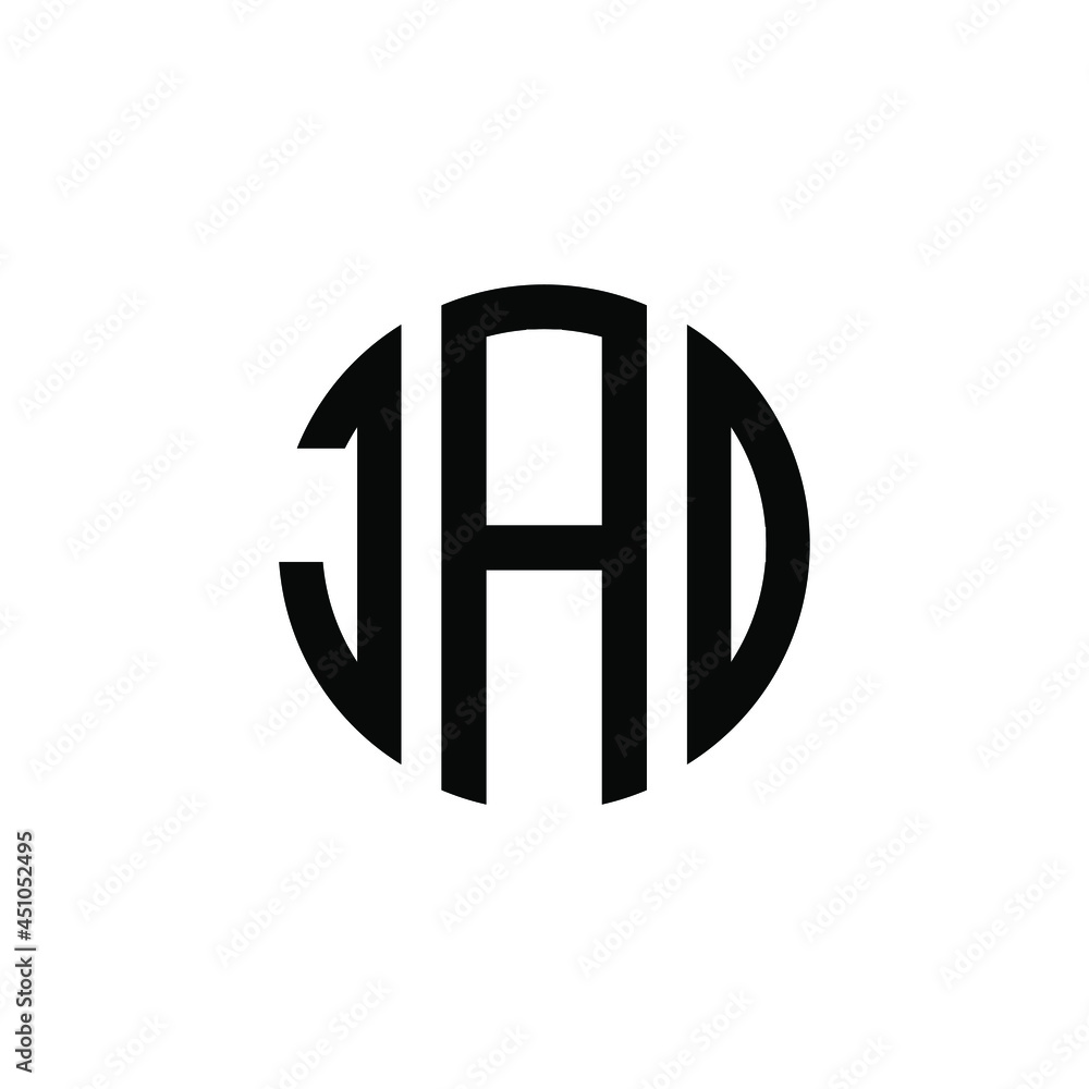 JAO letter logo design. JAO modern letter logo with black background ...