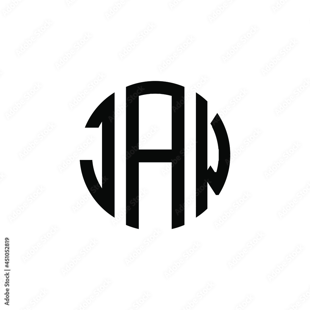 JAW letter logo design. JAW modern letter logo with black background ...