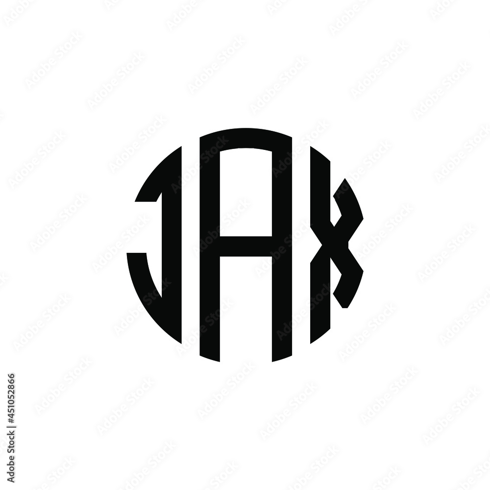 JAX letter logo design. JAX modern letter logo with black background ...