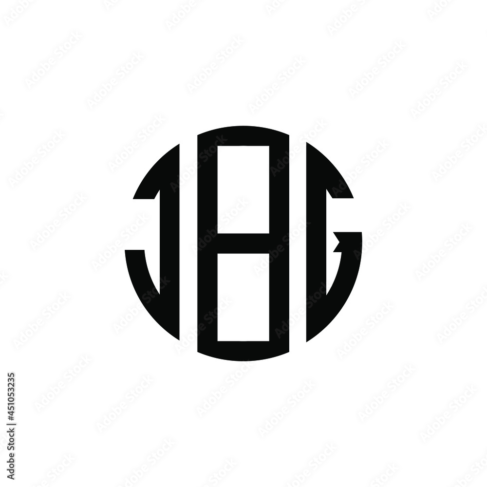 JBG letter logo design. JBG modern letter logo with black background ...