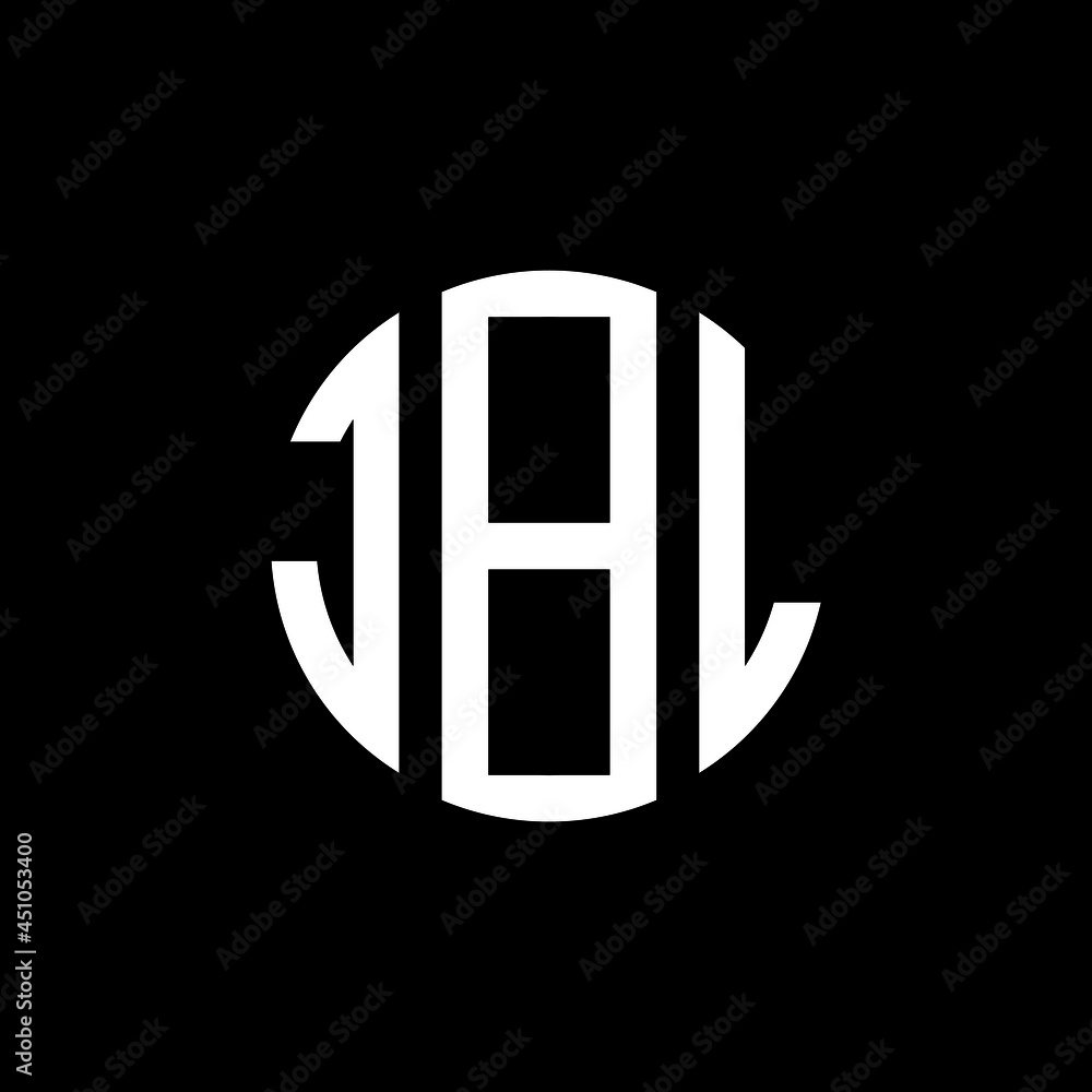 JBL letter logo design. JBL modern letter logo with black background ...