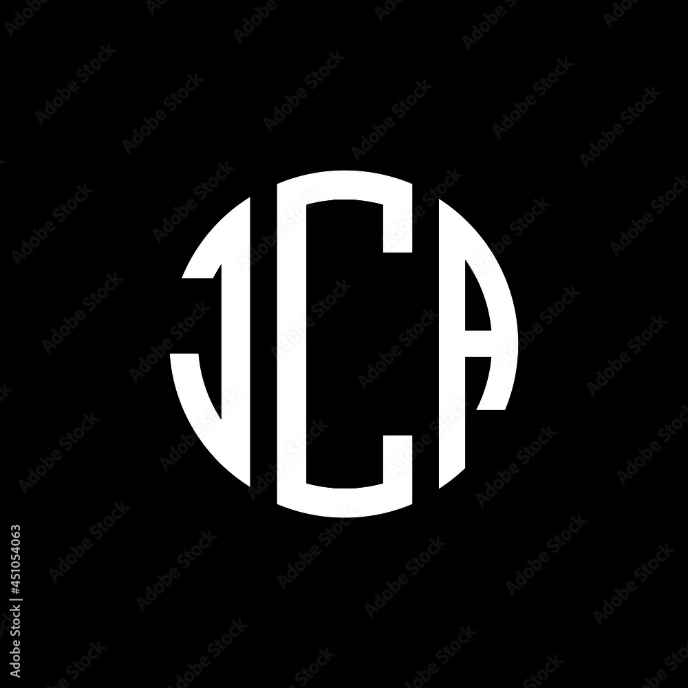 JCA letter logo design. JCA modern letter logo with black background ...