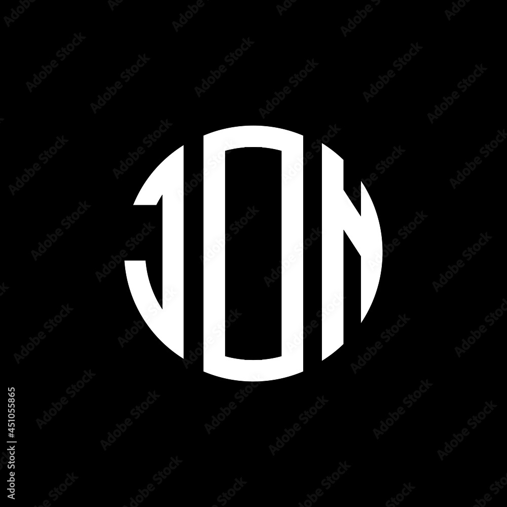 JON letter logo design. JON modern letter logo with black background ...