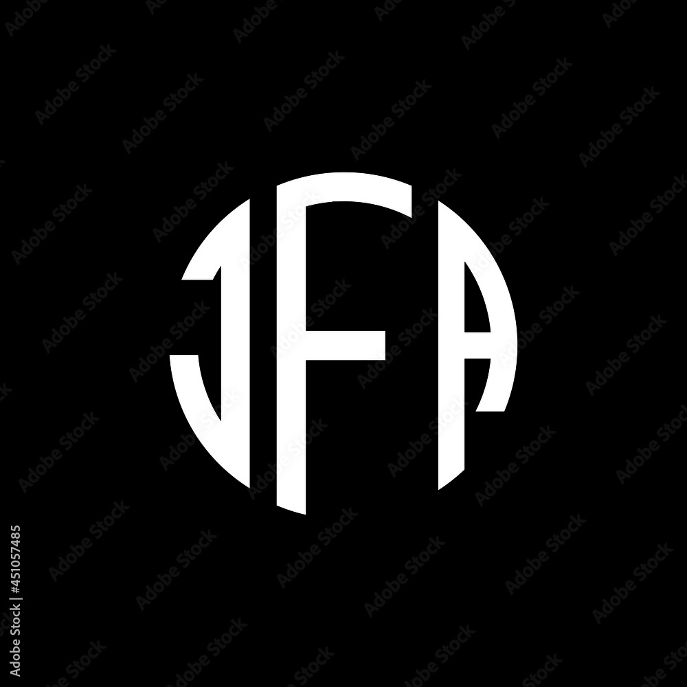 JFA letter logo design. JFA modern letter logo with black background. JFA creative letter logo ...
