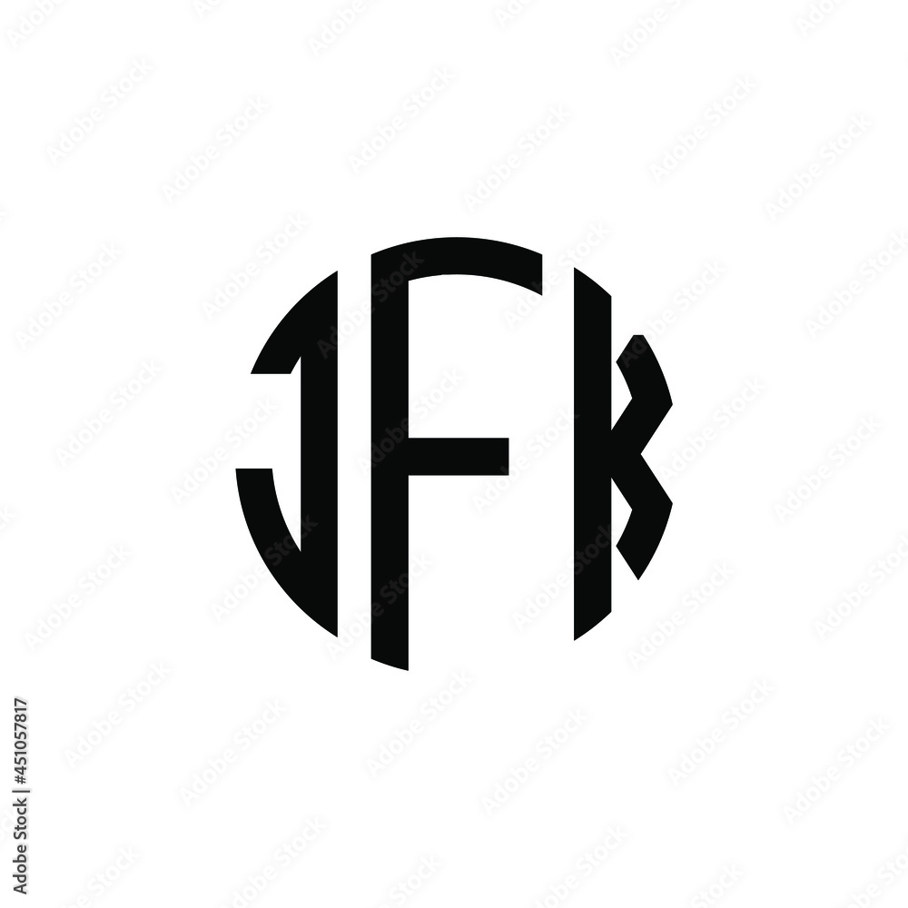 JFK letter logo design. JFK modern letter logo with black background ...