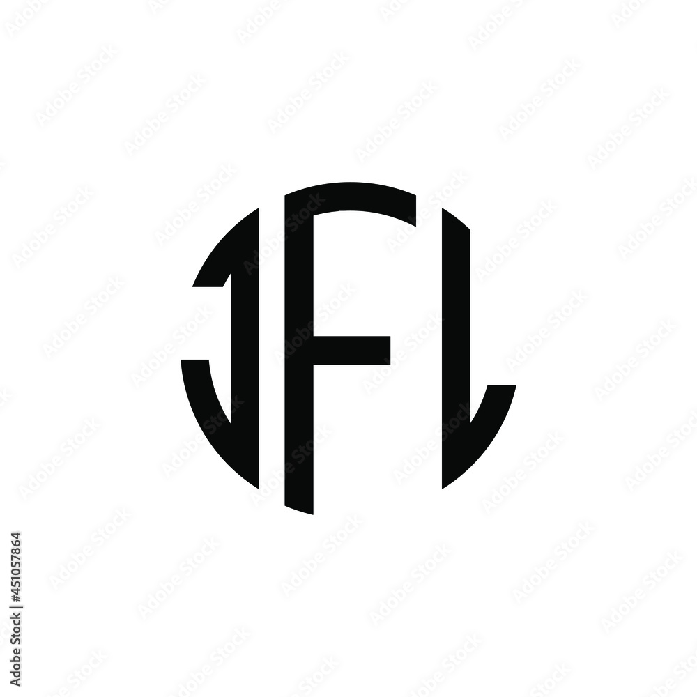 JFL letter logo design. JFL modern letter logo with black background ...