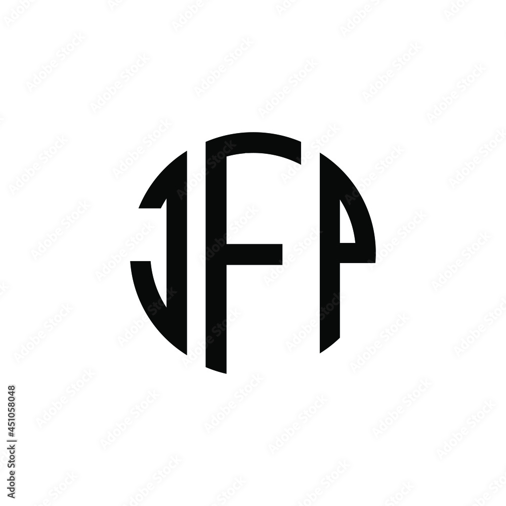 JFP letter logo design. JFP modern letter logo with black background ...