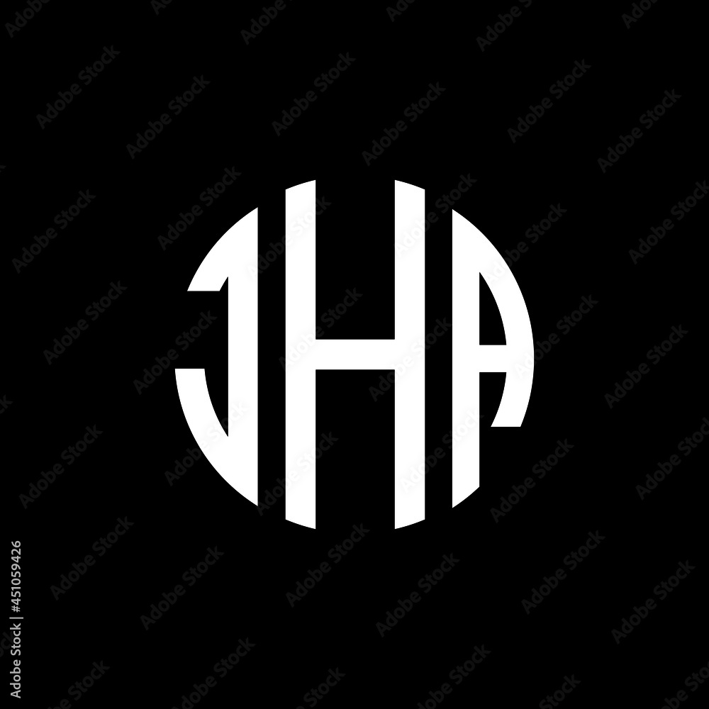 JHA letter logo design. JHA modern letter logo with black background ...