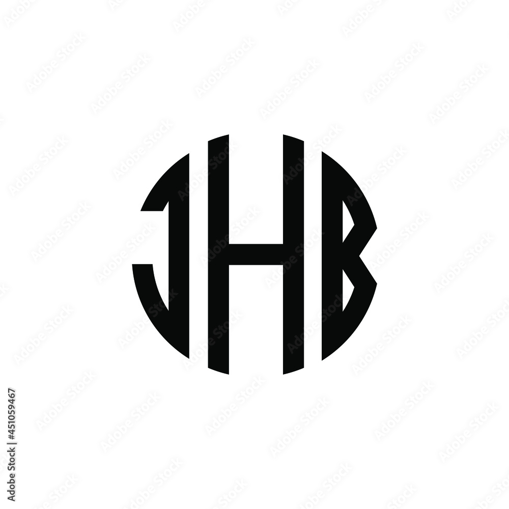 JHB letter logo design. JHB modern letter logo with black background ...