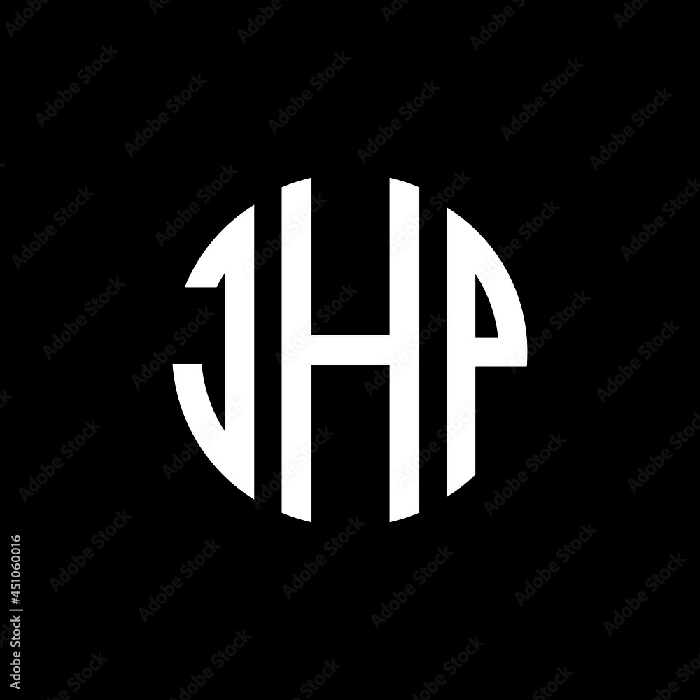 JHP letter logo design. JHP modern letter logo with black background ...