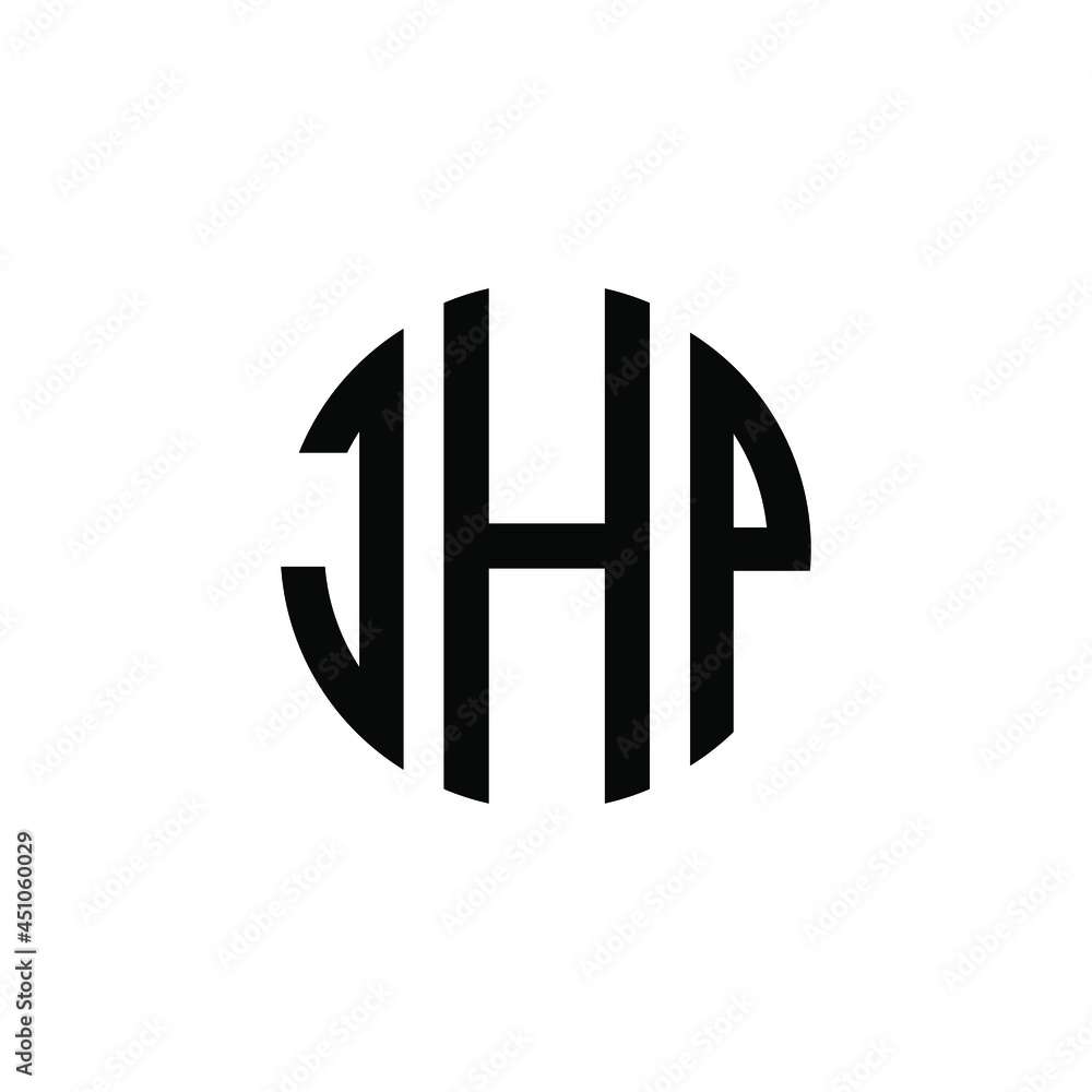 Vecteur Stock JHP letter logo design. JHP modern letter logo with black ...