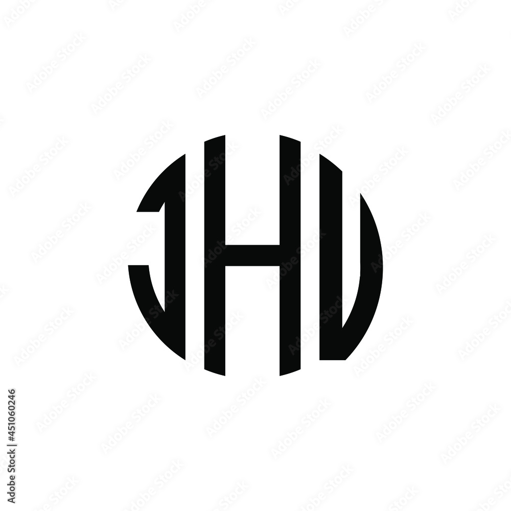 JHU letter logo design. JHU modern letter logo with black background ...