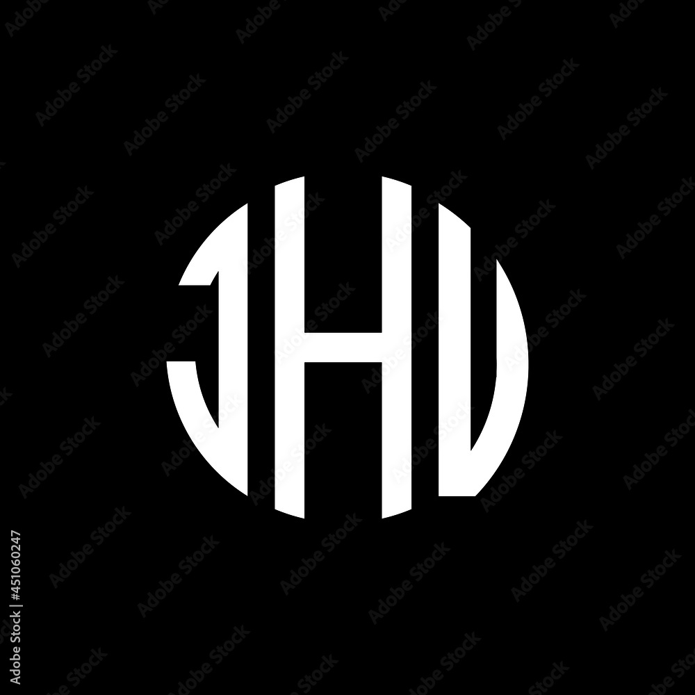 JHU letter logo design. JHU modern letter logo with black background ...
