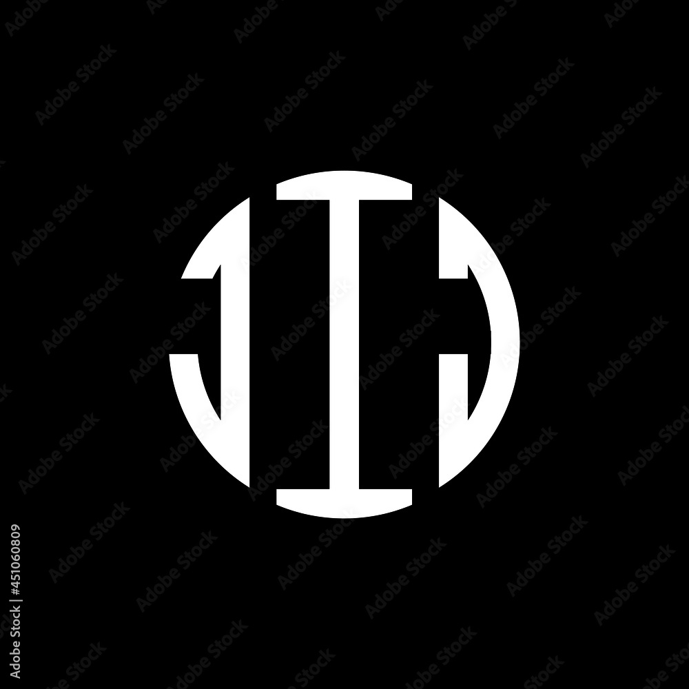 JIJ letter logo design. JIJ modern letter logo with black background ...