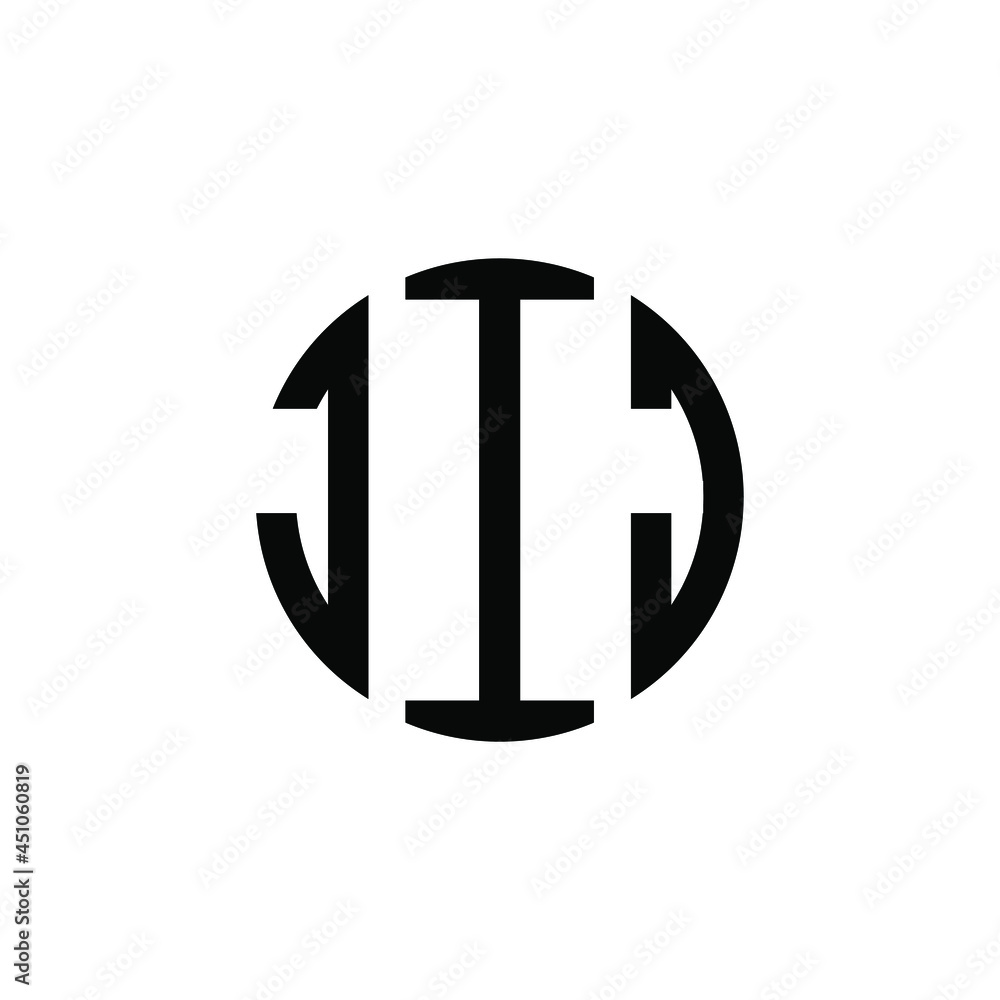 JIJ letter logo design. JIJ modern letter logo with black background ...