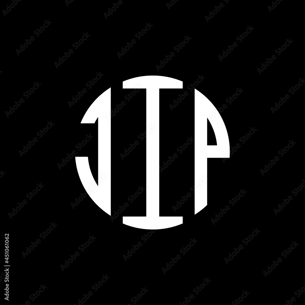 JIP letter logo design. JIP modern letter logo with black background ...