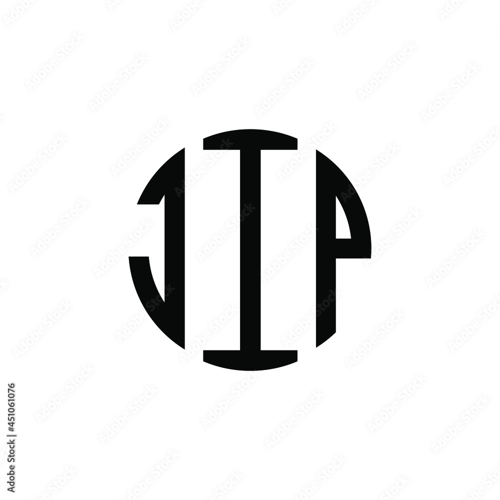 JIP letter logo design. JIP modern letter logo with black background ...