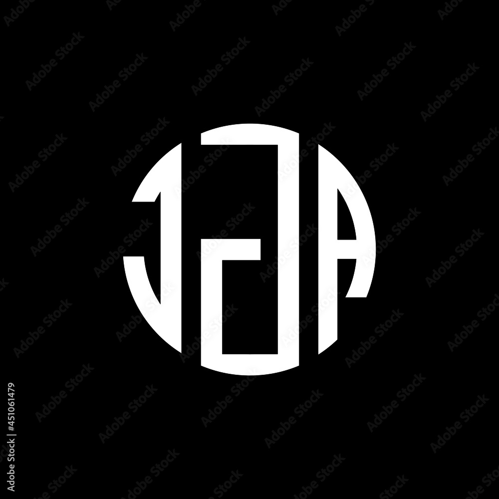JJA letter logo design. JJA modern letter logo with black background ...