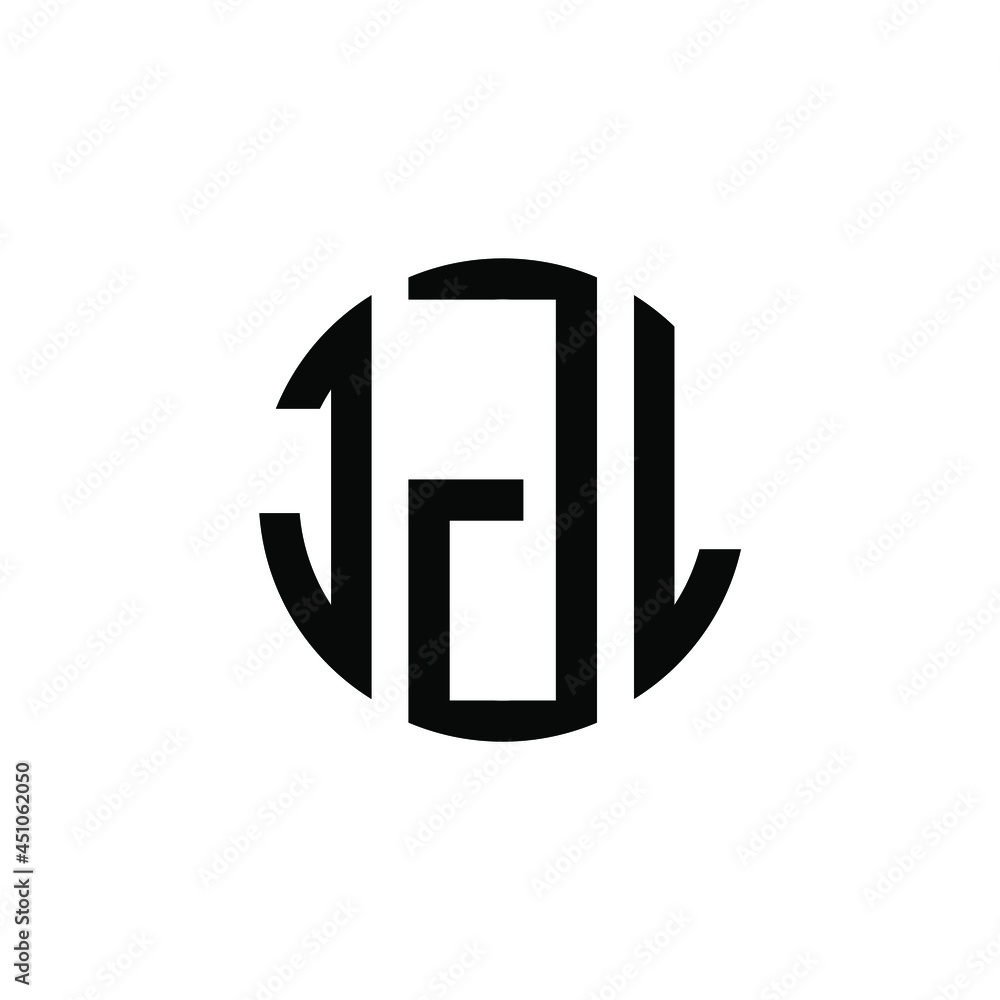 Vecteur Stock JJL letter logo design. JJL modern letter logo with black ...