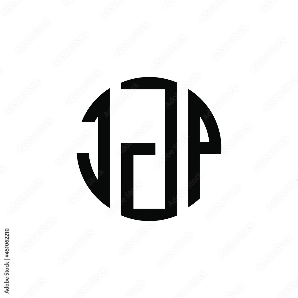 JJP letter logo design. JJP modern letter logo with black background ...