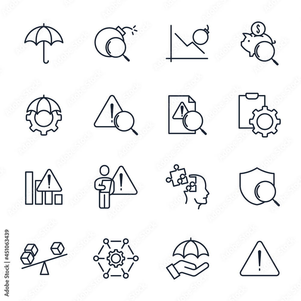 set of Risk Management elements symbol template for graphic and web ...